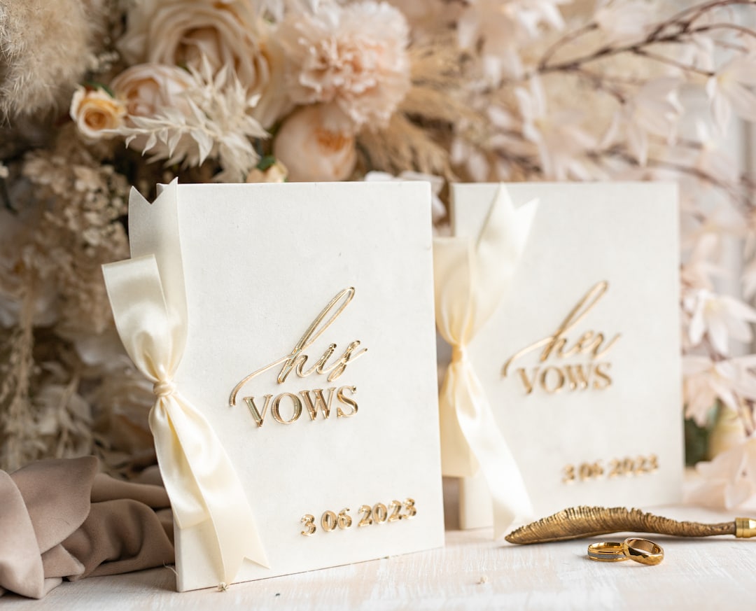 Bride & Groom Vow Books Set of 2, Wedding Vow Books, Personalized Vow ...
