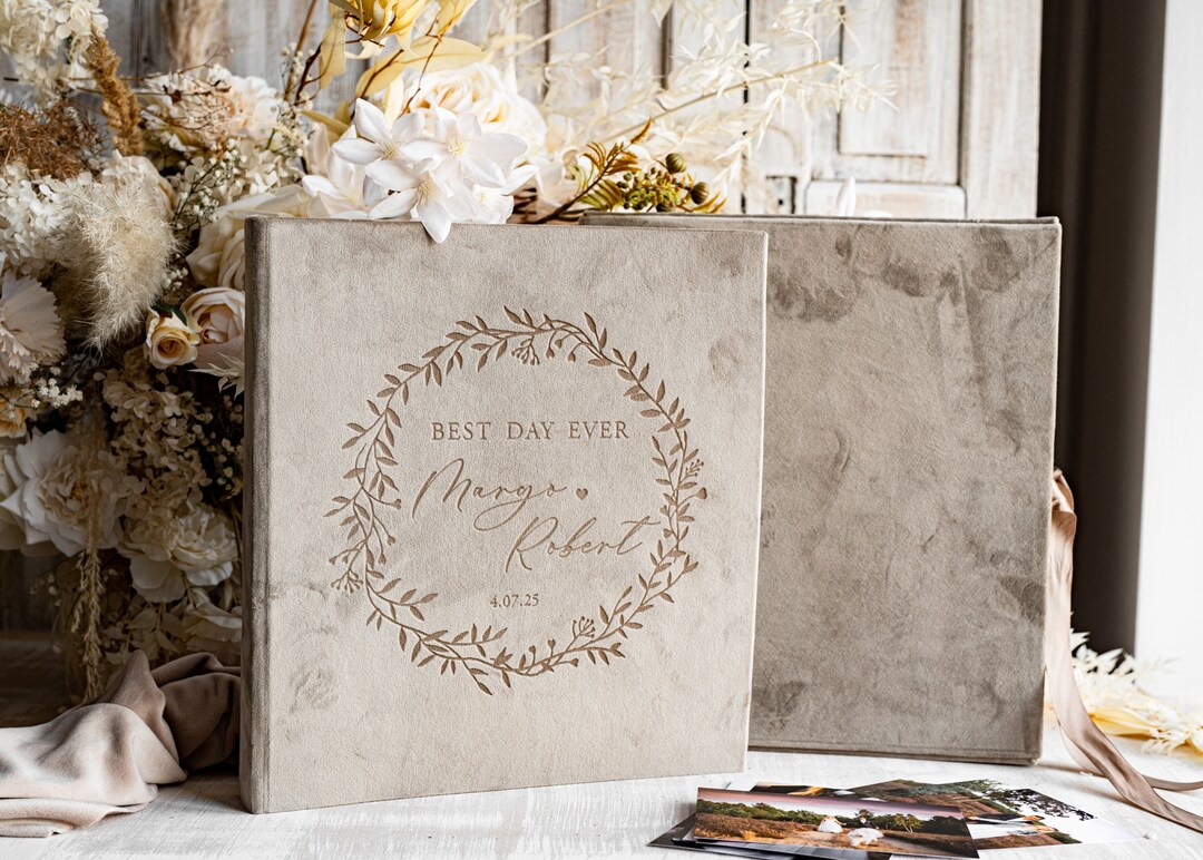 Large Velvet Wedding Slip-in Photo Album With Slipcase, Photo Album ...