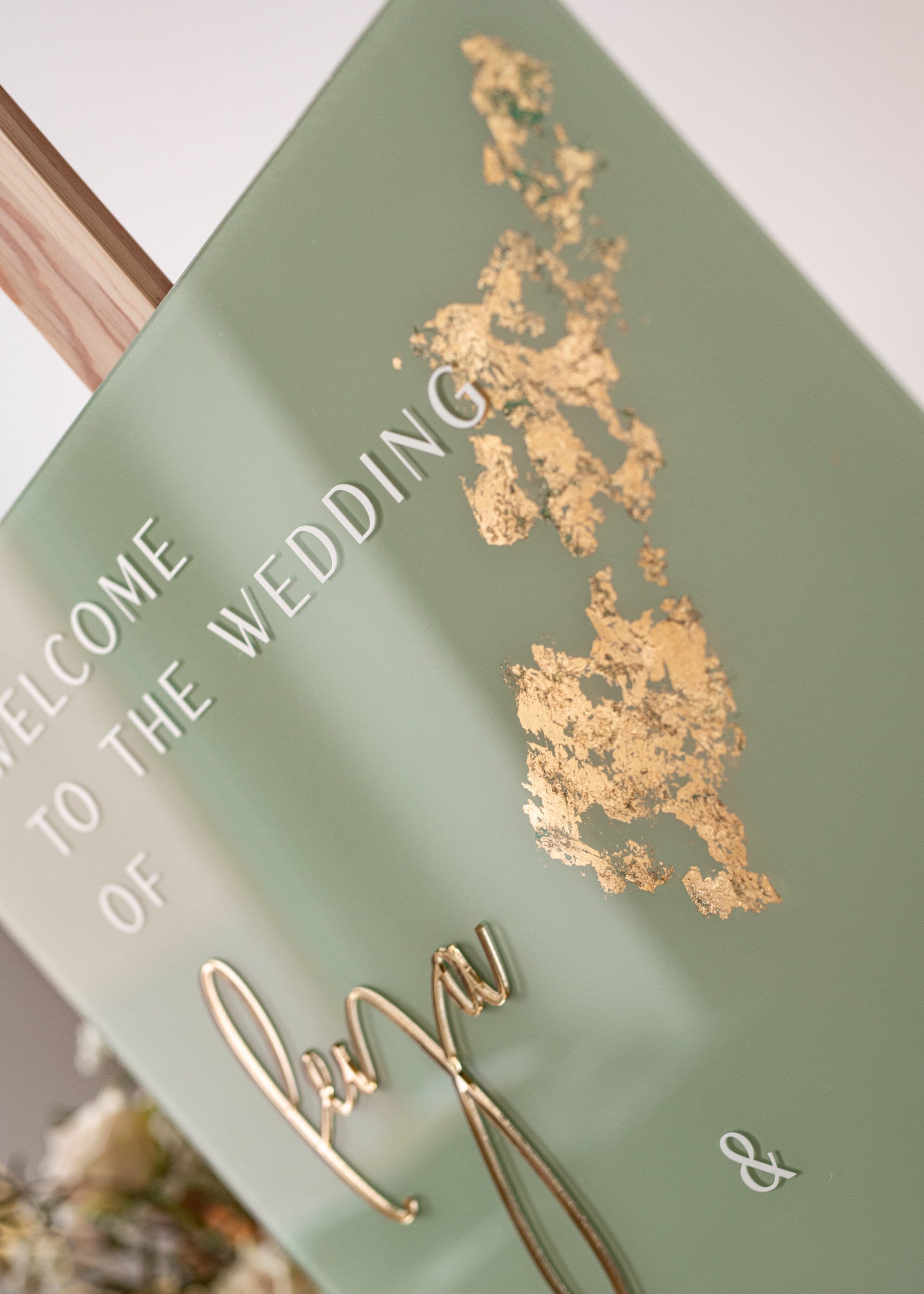Acrylic Sage Green Wedding Welcome Sign Clear Acrylic Gold - Etsy UK
