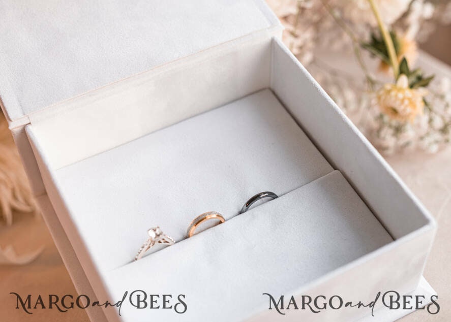 Pure White Ring Box for Wedding Ceremony 3 Rings White Golden - Etsy