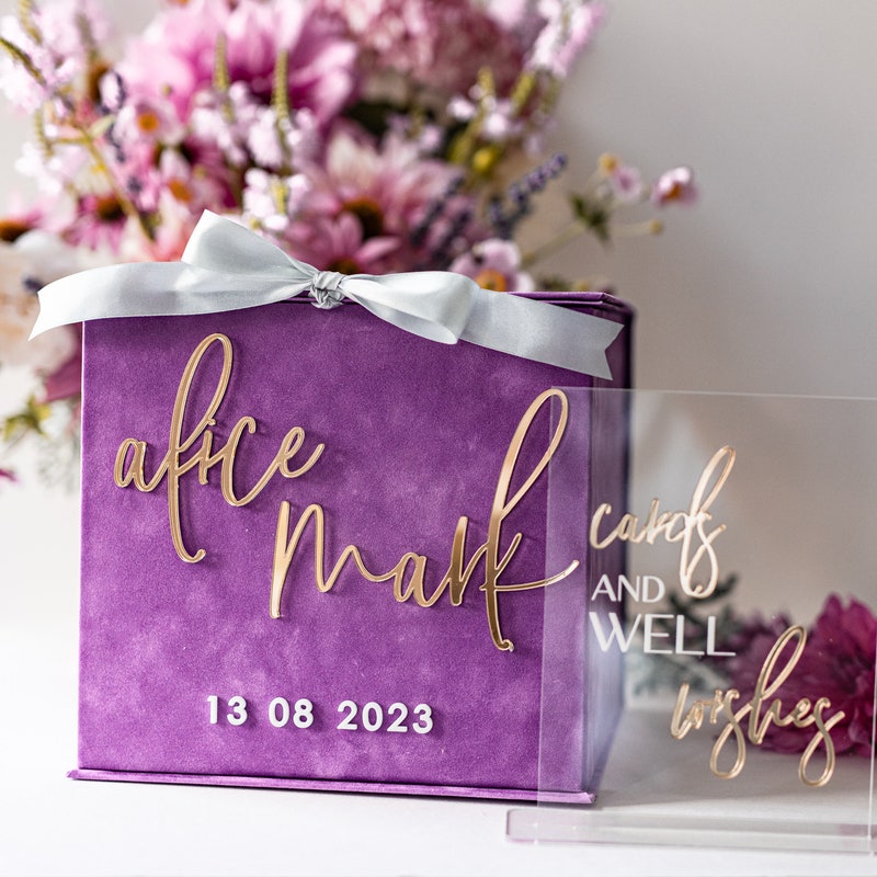 Purple Wedding Card Box - Etsy