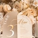 Acrylic Arch Table Number and Dinner Menu Combo, Ivory Velvet Gold Sign ...