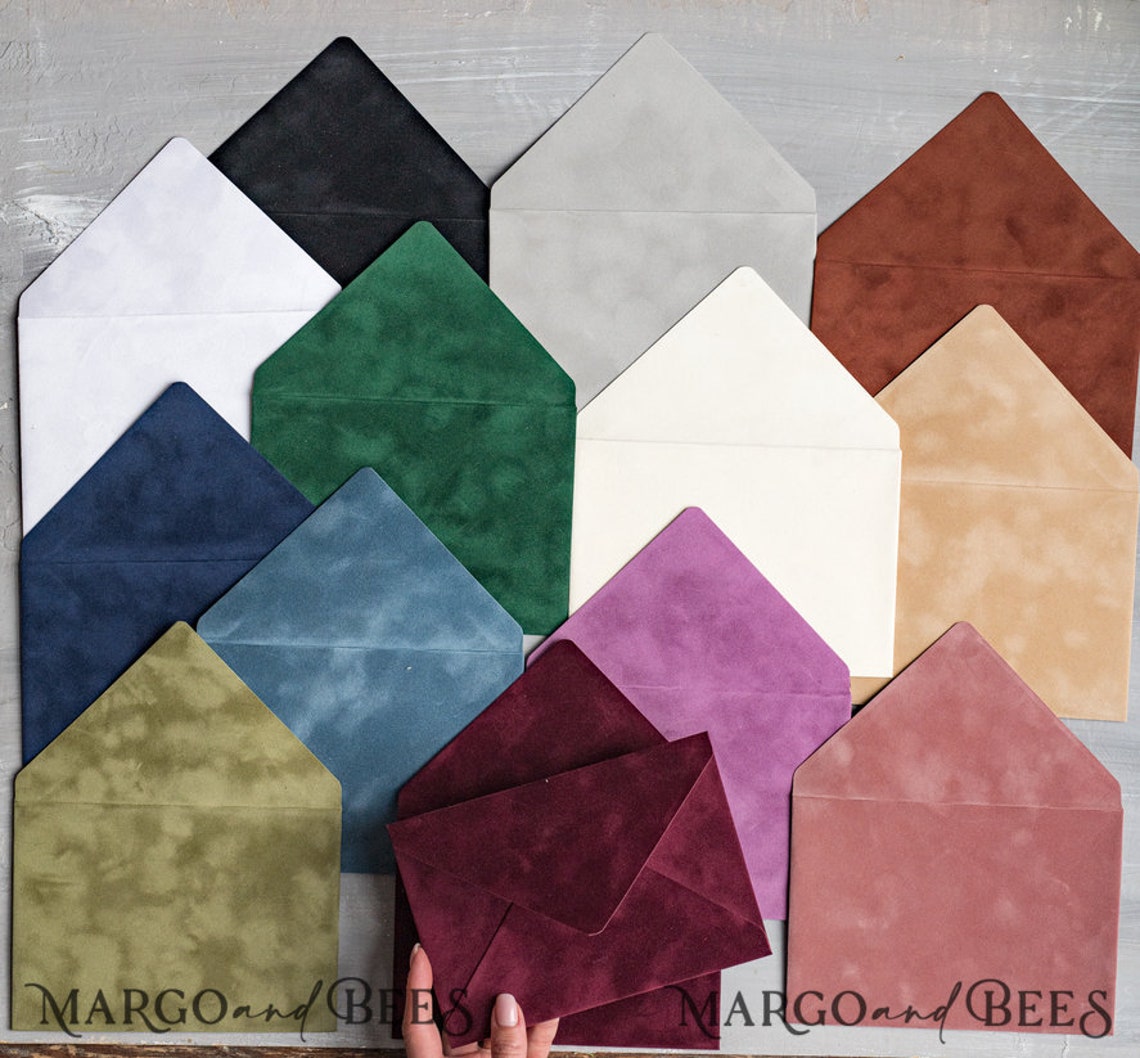 Custom Colors Velvet Envelopes for Invitations C6 Handmade - Etsy