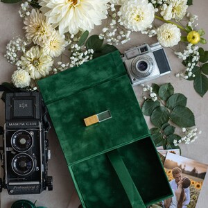 Emerald Green Velvet Photo Box Photographer Wedding Memory Box ...