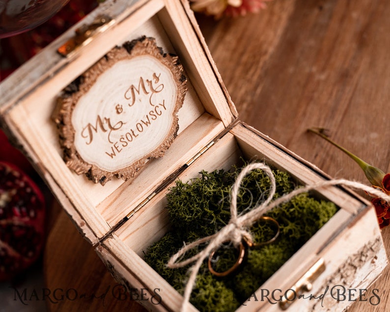 Rustic Custom Wooden Wedding Ring Box Wooden Engraved Box for - Etsy