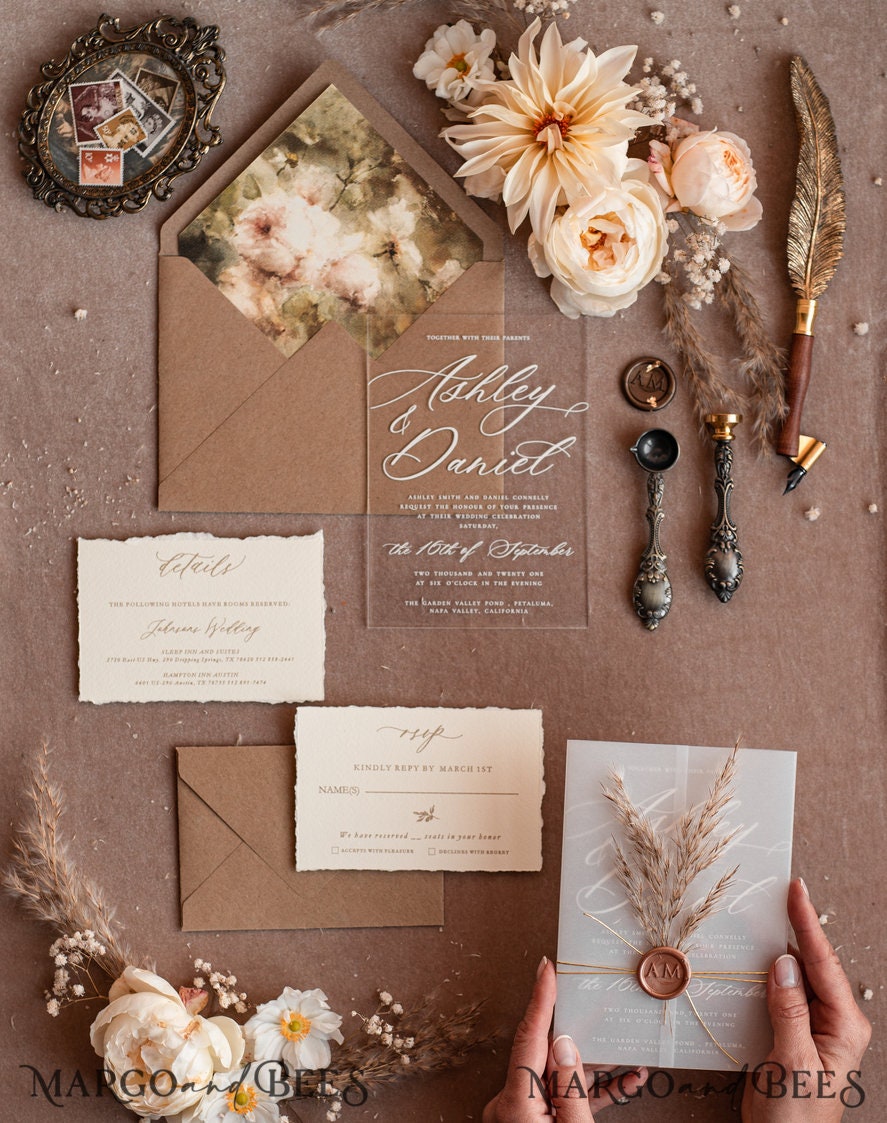 Fine Art Acrylic Wedding Invitation Real Pampas Grass Floral - Etsy