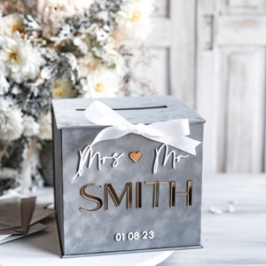 Gift Card Box & Sign Set Velvet Grey Wedding Wishing Well - Etsy