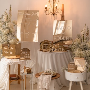 Acrylic Gold Mirror Table Plan, Modern Clear Golden Seating Chart, 3d ...