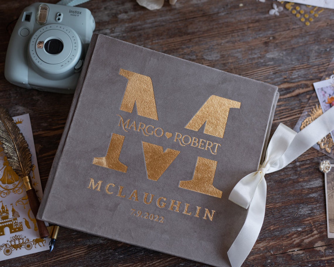 Luxury Gold Photo Album Personalised Gold Leather - Etsy