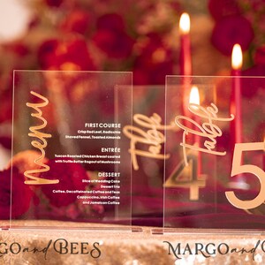 Modern Acrylic Gold Dinner Menu Sign, Simple Plexi Table Menu, Luxury ...