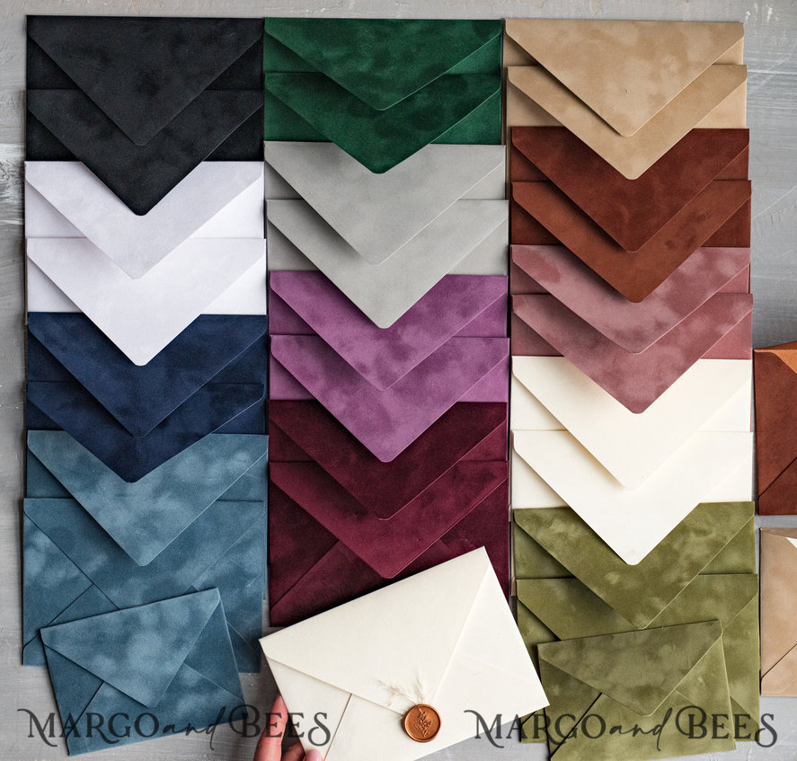 Custom Colors Velvet Envelopes for Invitations C6 Handmade - Etsy