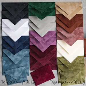 Custom Colors Velvet Envelopes for Invitations C6 Handmade Wedding Card ...