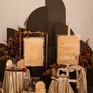 Acrylic Arch Top Table Sign, Gold Mirror Acrylic Sign, Golden Plexi Top ...