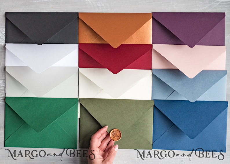 Custom Colors Handmade Envelopes With Velvet Liner Elegant - Etsy