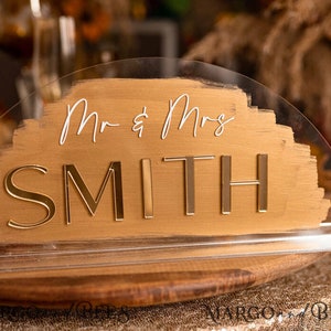 Acrylic Arch Top Table Sign, Gold Mirror Acrylic Sign, Golden Plexi Top ...