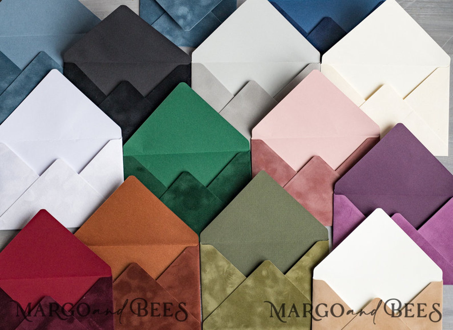 Custom Colors Velvet Envelopes for Invitations C6 Handmade Wedding Card ...