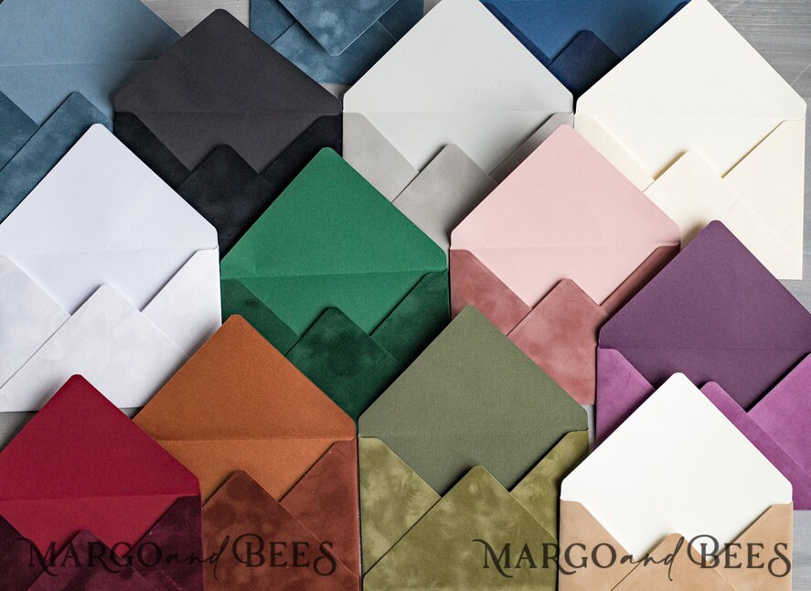 Custom Colors Velvet Envelopes for Invitations C6 Handmade - Etsy