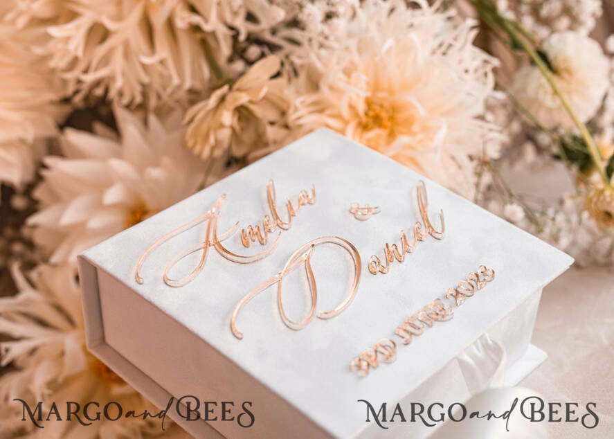 Pure White Ring Box for Wedding Ceremony 3 Rings White Golden - Etsy