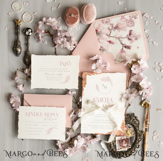 Vintage Pink Wedding Invitations