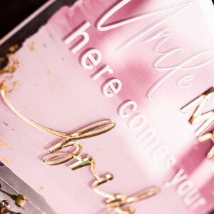 Mauve Acrylic Page Boy Sign, Dusty Rose Clear Flower Girl Sign, Plum ...