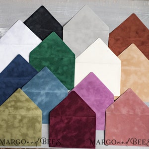 Custom Colors Velvet Envelopes for Invitations C6 Handmade Wedding Card ...