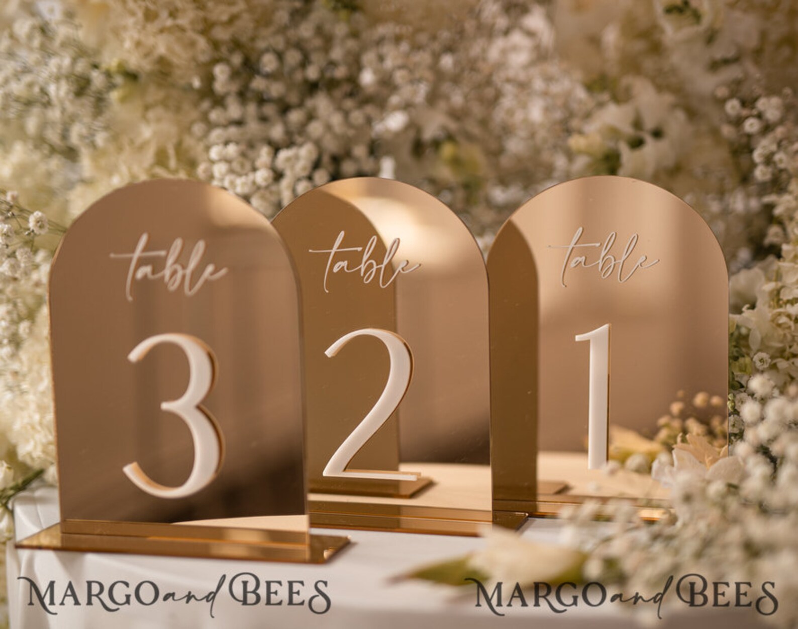 Arch Acrylic Table Numbers Gold Acrylic Sign Golden Plexi - Etsy