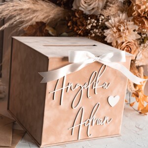 Personalized Wedding Card Box, Velvet White Gift Card Box, Wedding ...