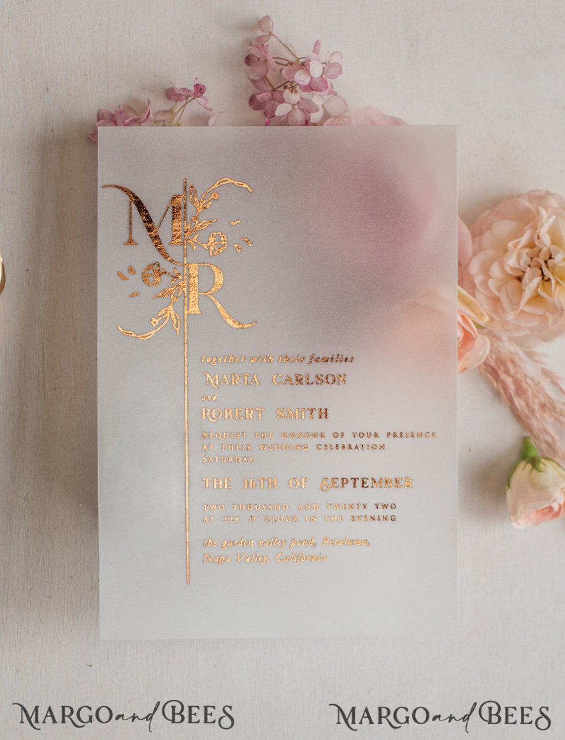Luxury Blush Pink Wedding Invitations Romantic Handmade - Etsy