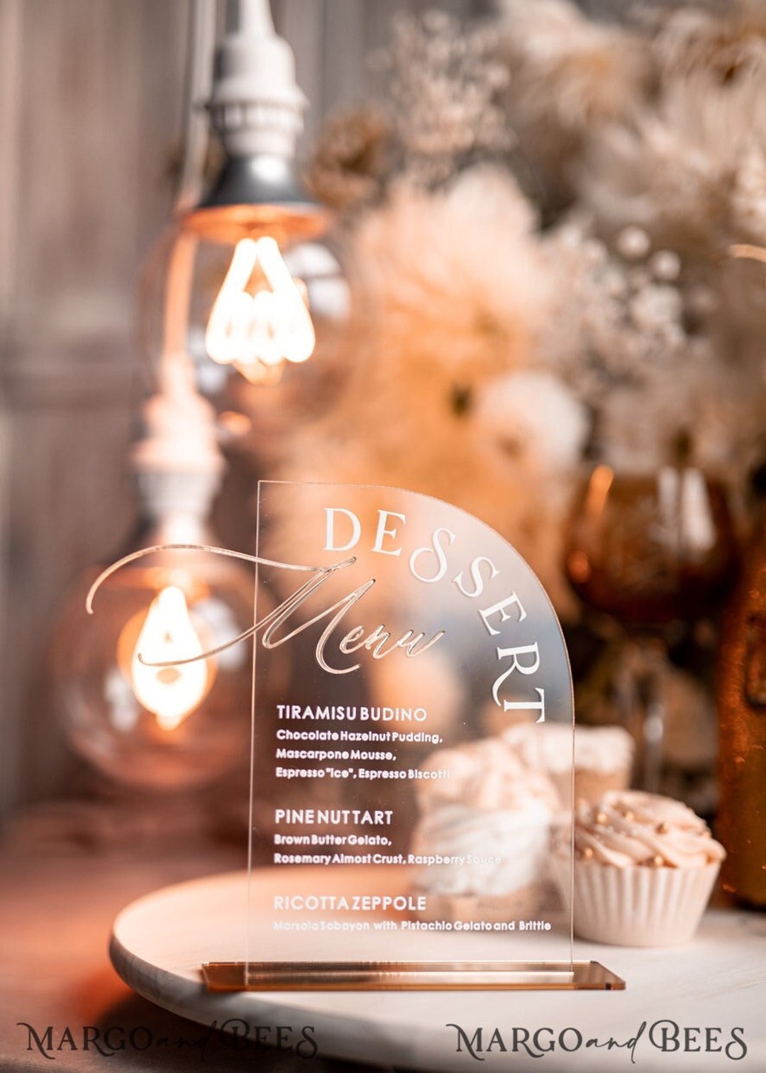 Acrylic Arch Dressert Menu, Clear Acrylic Gold Candy Bar Sign, Gold ...