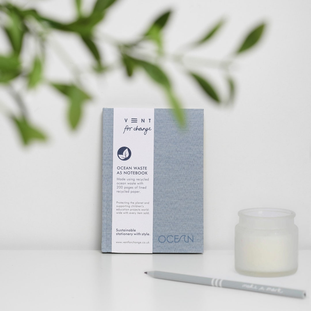 Notebook A5 Recycled Ocean Plastic Waste - Blue - Etsy