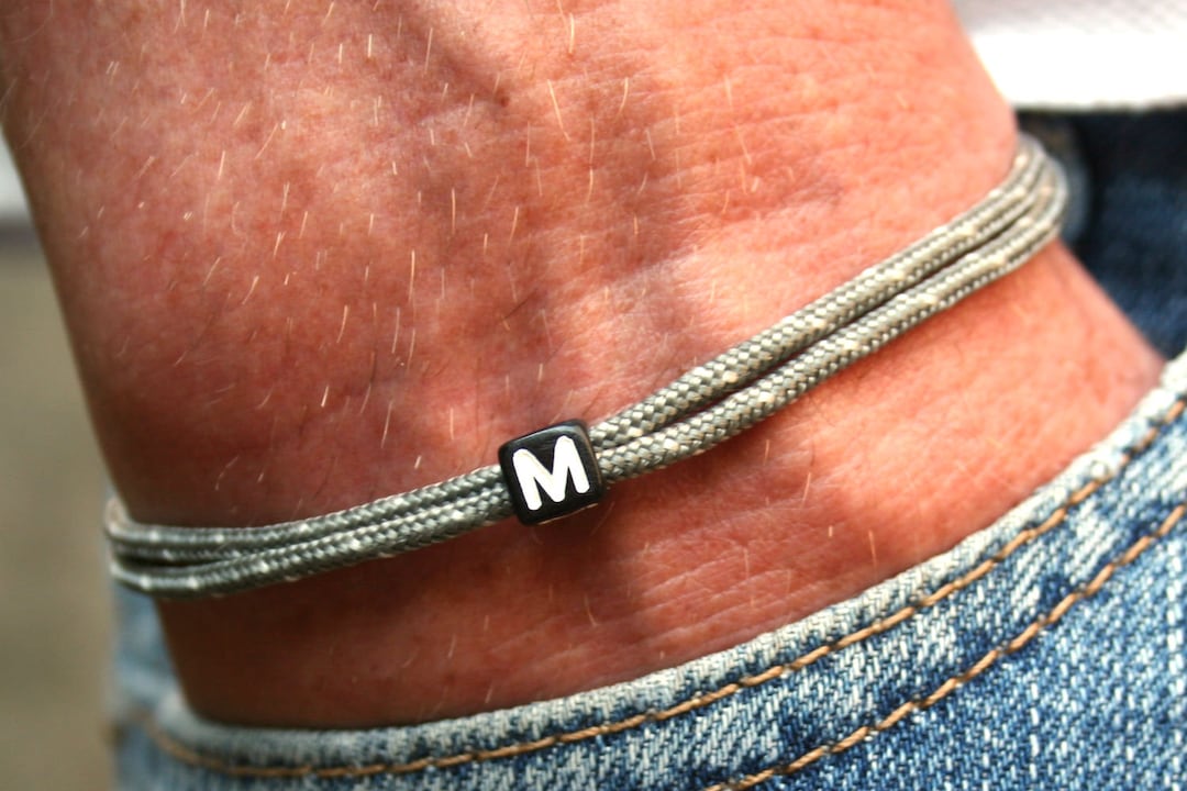 Bracelet Personalized Letter Bracelet Letter Surfer Bracelet Letter ...