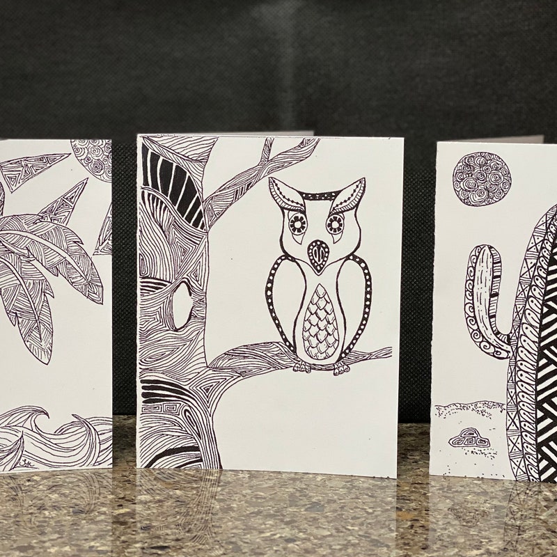 Zentangle Cards - Etsy