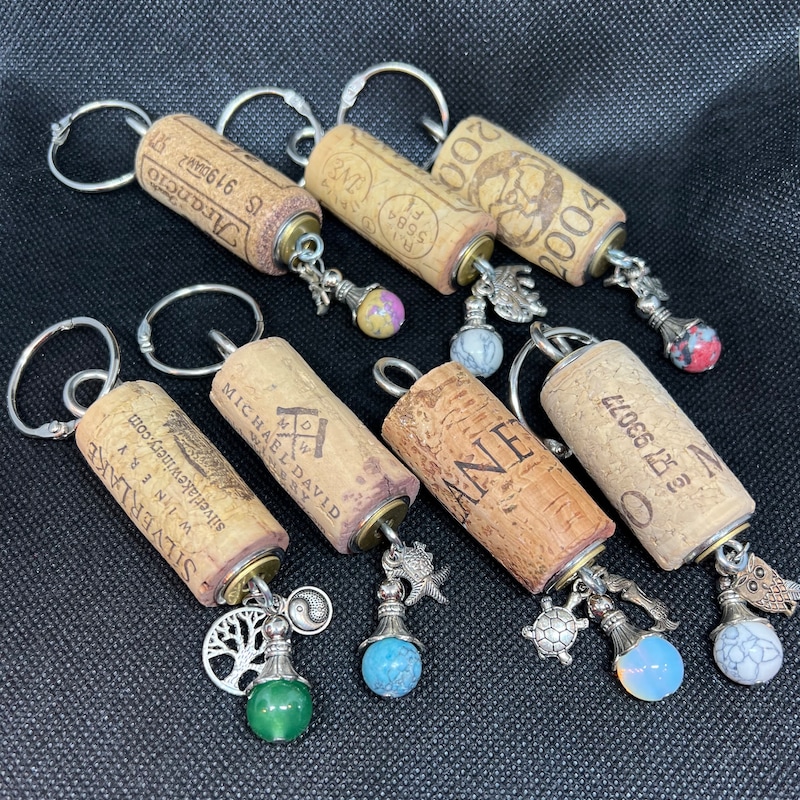 Wine Cork Keychain - Etsy