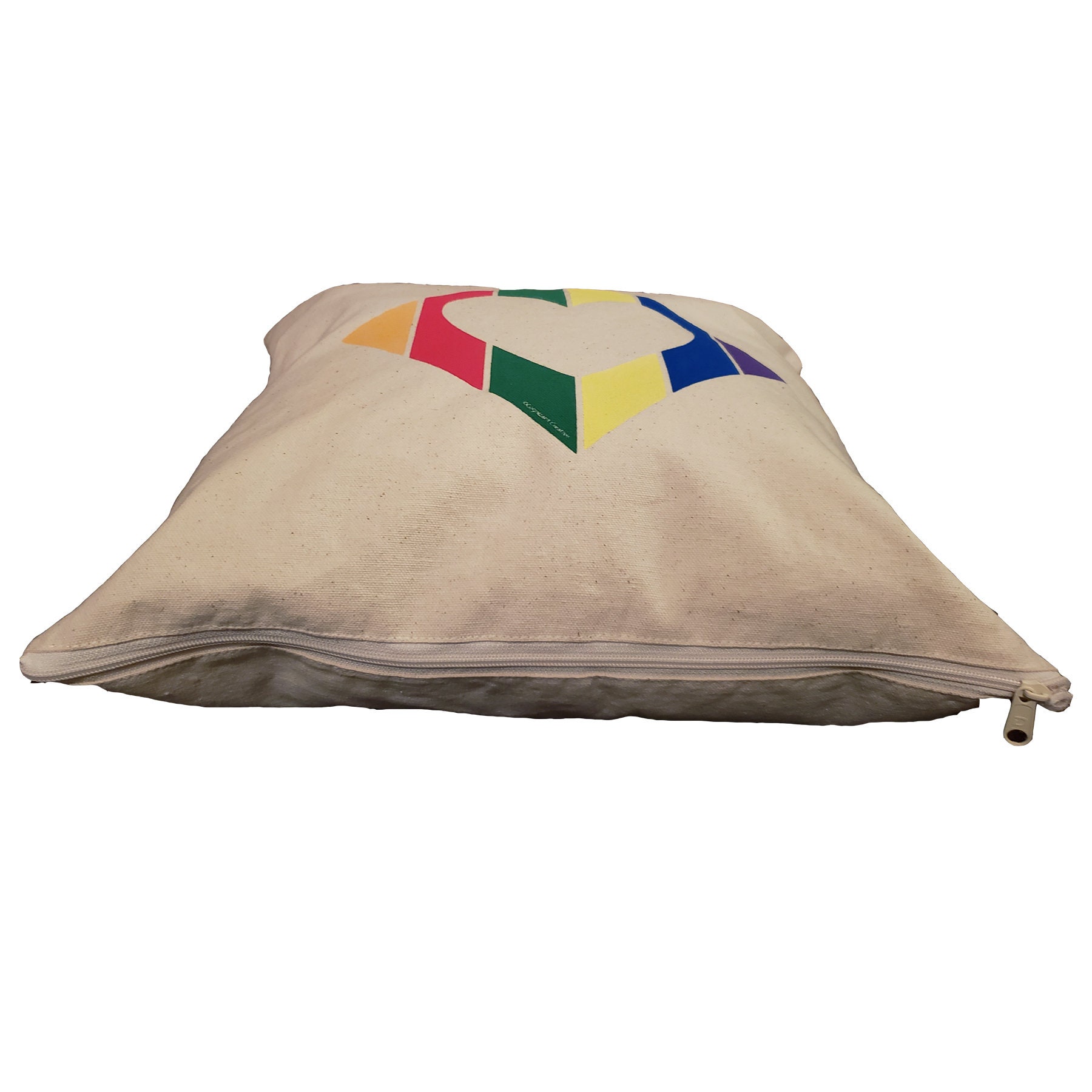 Rainbow Diamond Heart 16x16 Canvas Pillow - Etsy