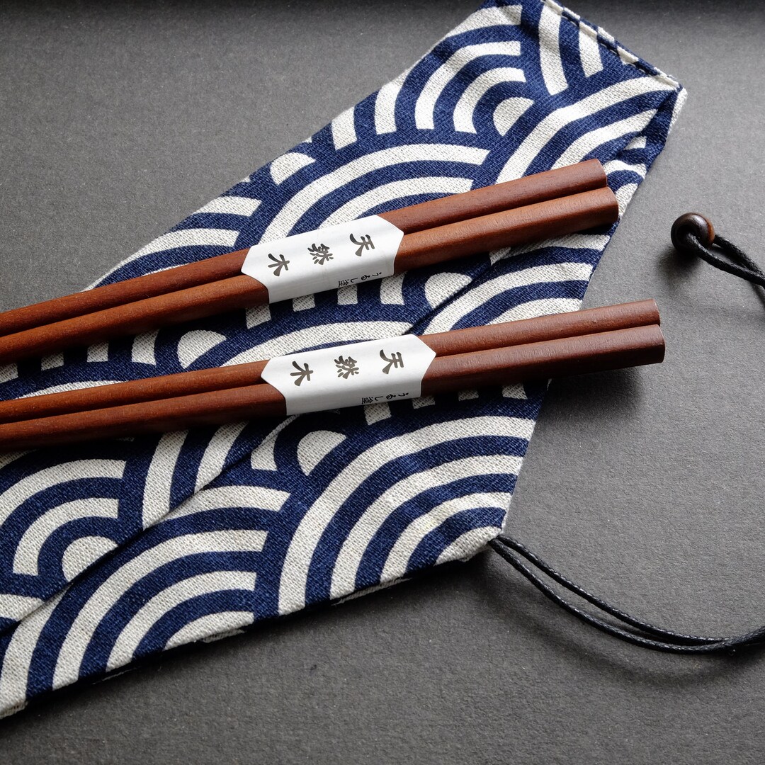 Rosewood Chopsticks With Storage Bag Cutlery Set EST5 Esbe - Etsy