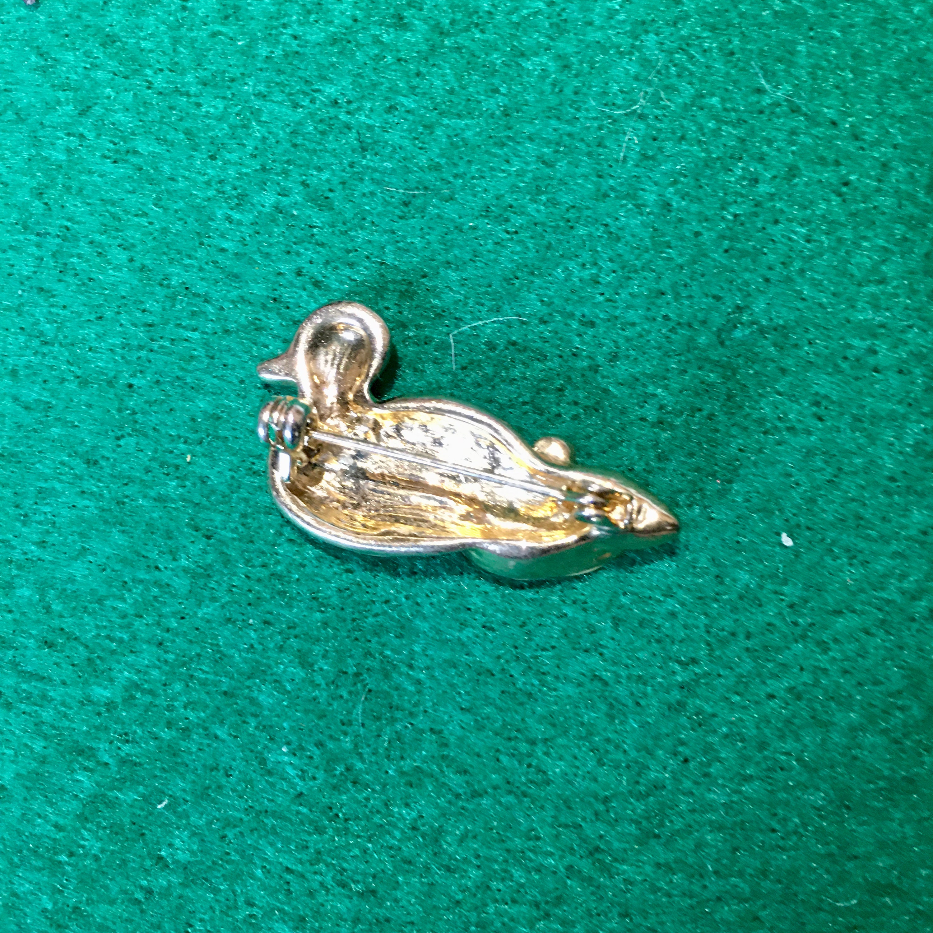 Pato broche vintage con polluelos esmaltados pedrería - Etsy España