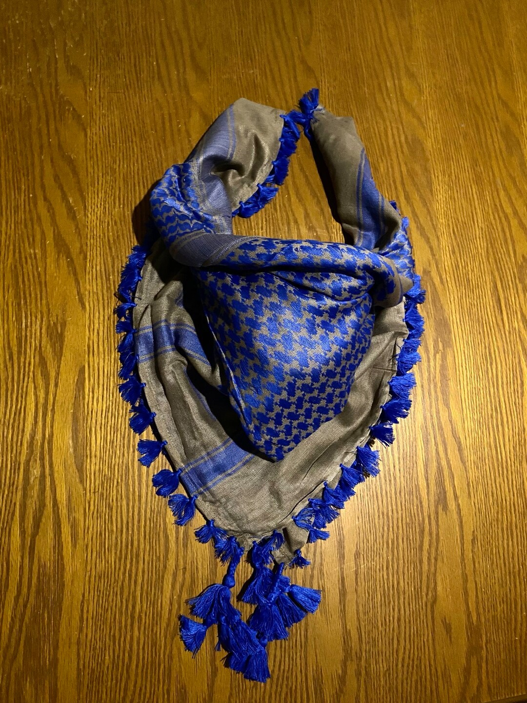 Royal Blue Desert Scarf, Arab Sahara Bandana, Unique Palestine Keffiyeh ...