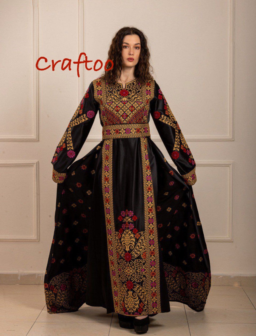 Arabian Embroidery Palestine Dress, Heritage Palestinian Style ...