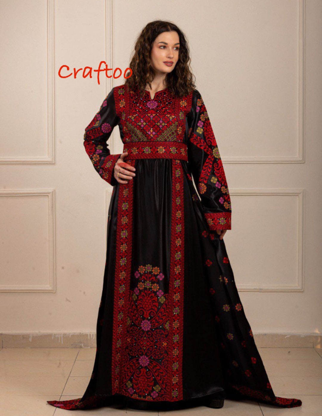 Arabian Embroidery Palestine Dress, Heritage Palestinian Style ...