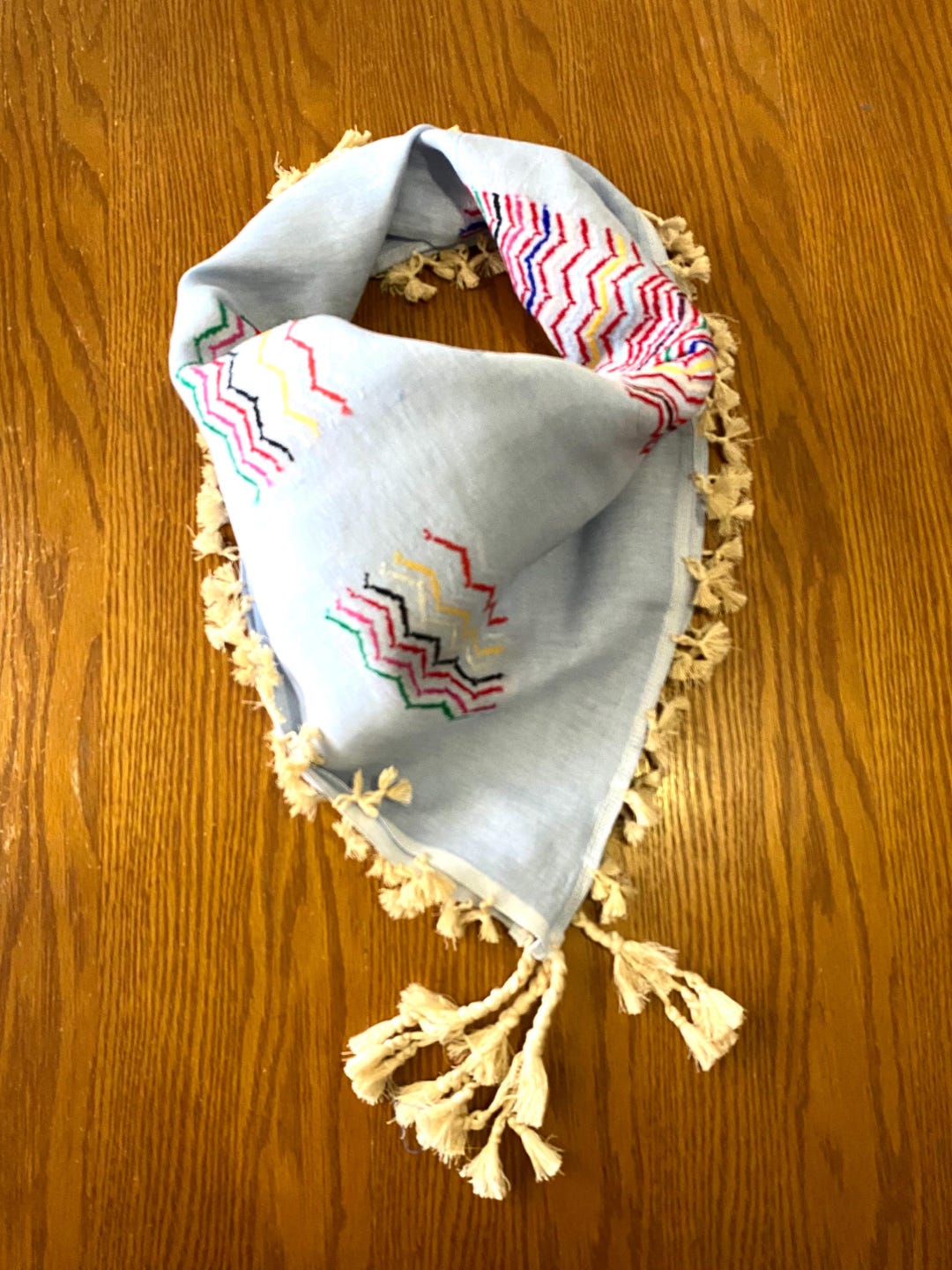 Blue Rainbow Keffiyeh, Unique Sahara Arab Scarf, Bandana Face Cover ...