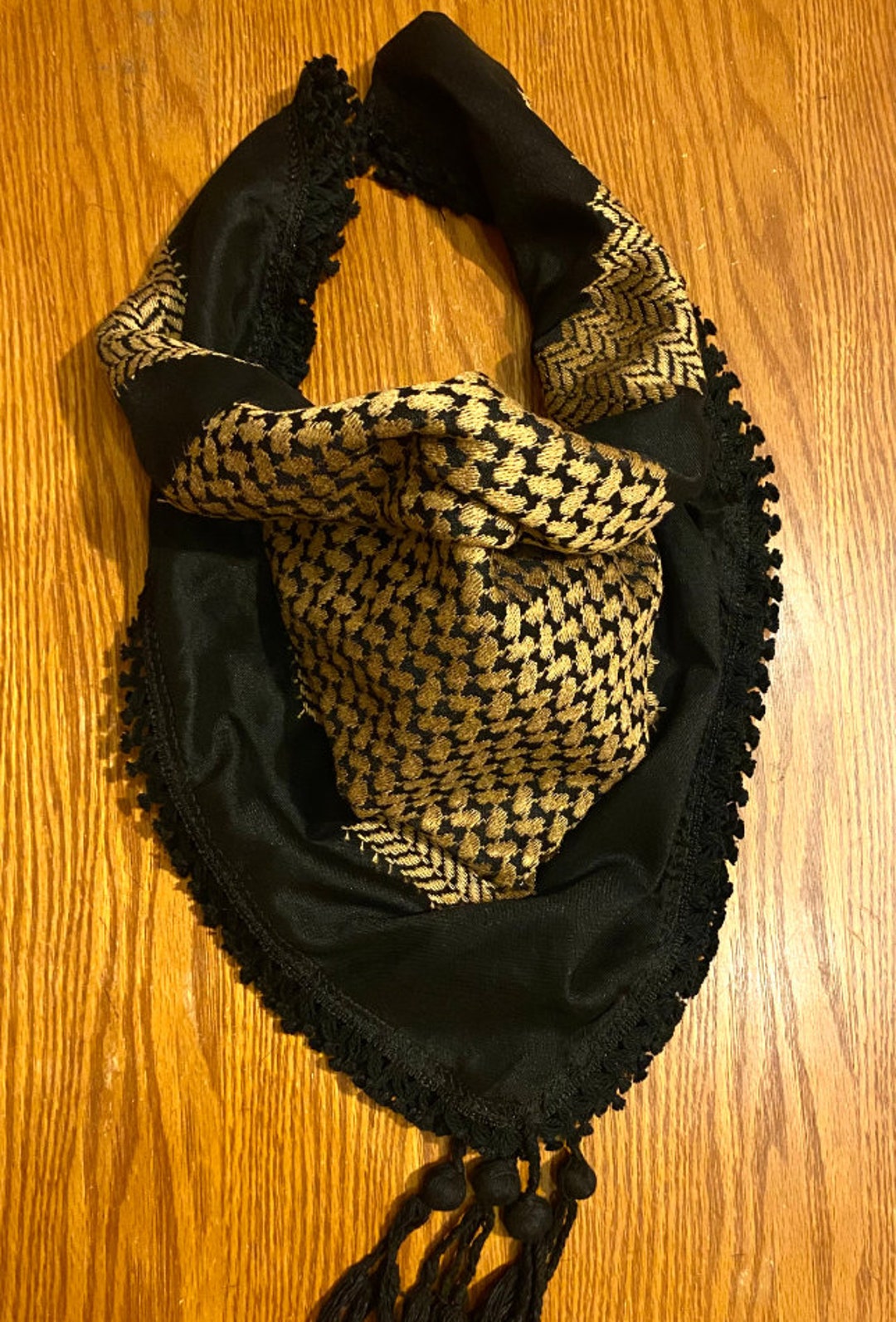 Gold Scarf, Desert Bandana Palestine Kofya, Arab Oldstyle Vintage Dress ...