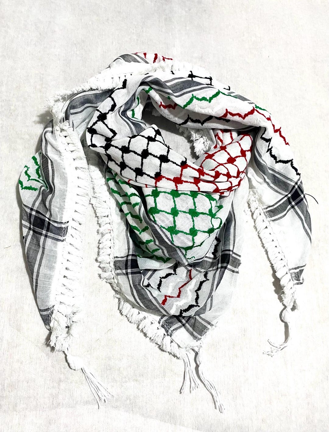 Palestine Flag Scarf, 4 Mixed Colors, Keffyeih Hi-quality, Arab Hatta ...