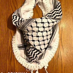 Palestine Keffiyeh Scarf, Unique Arafat Hatta Kufya Kuffyieh Scarf Arab ...