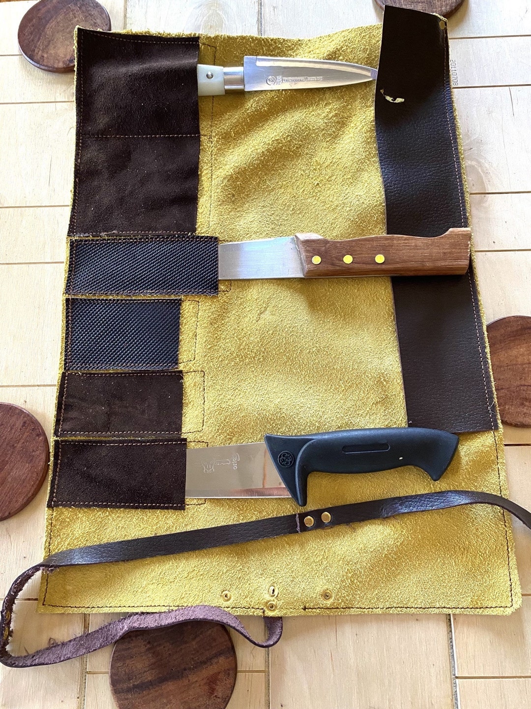 6 Slots Knife Roll, Chef Bag, Cow Genuine Leather Knives Roll, Tools ...