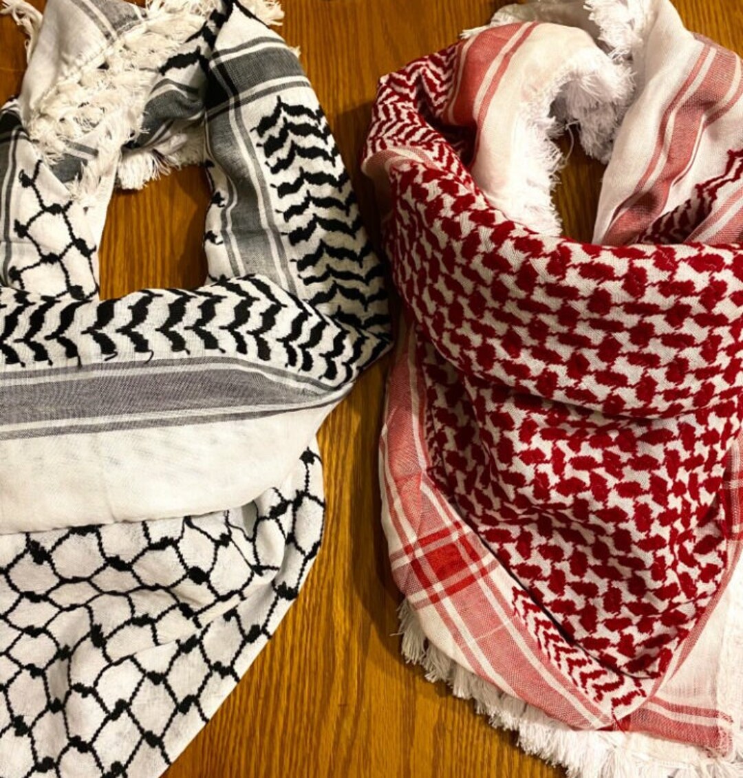 Keffyieh Arab Scarf red Jordanian Shemagh Scarves Unique - Etsy