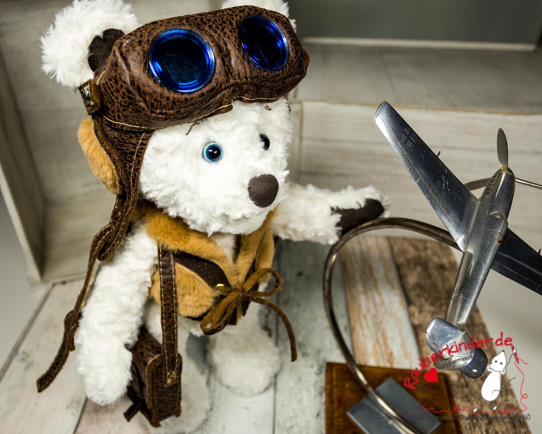 Polar Bear With Blue Aviator Goggles, Aviator Cap, Aviator Jacket With ...