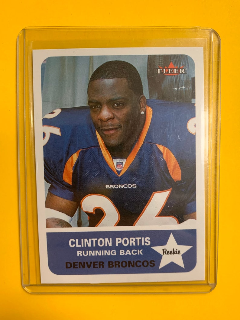 Clinton Portis Denver Broncos Rookie Card Fleer 2002 NFL Football 272 ...
