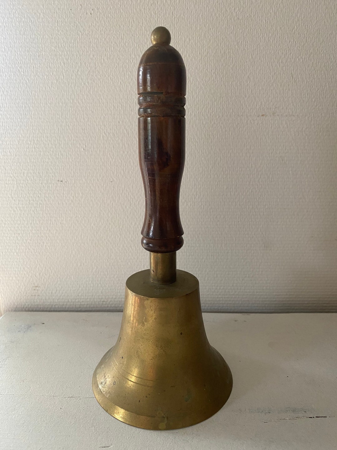 Antique Solid Brass Bell Gruel Bell School Bell Farmhouse - Etsy
