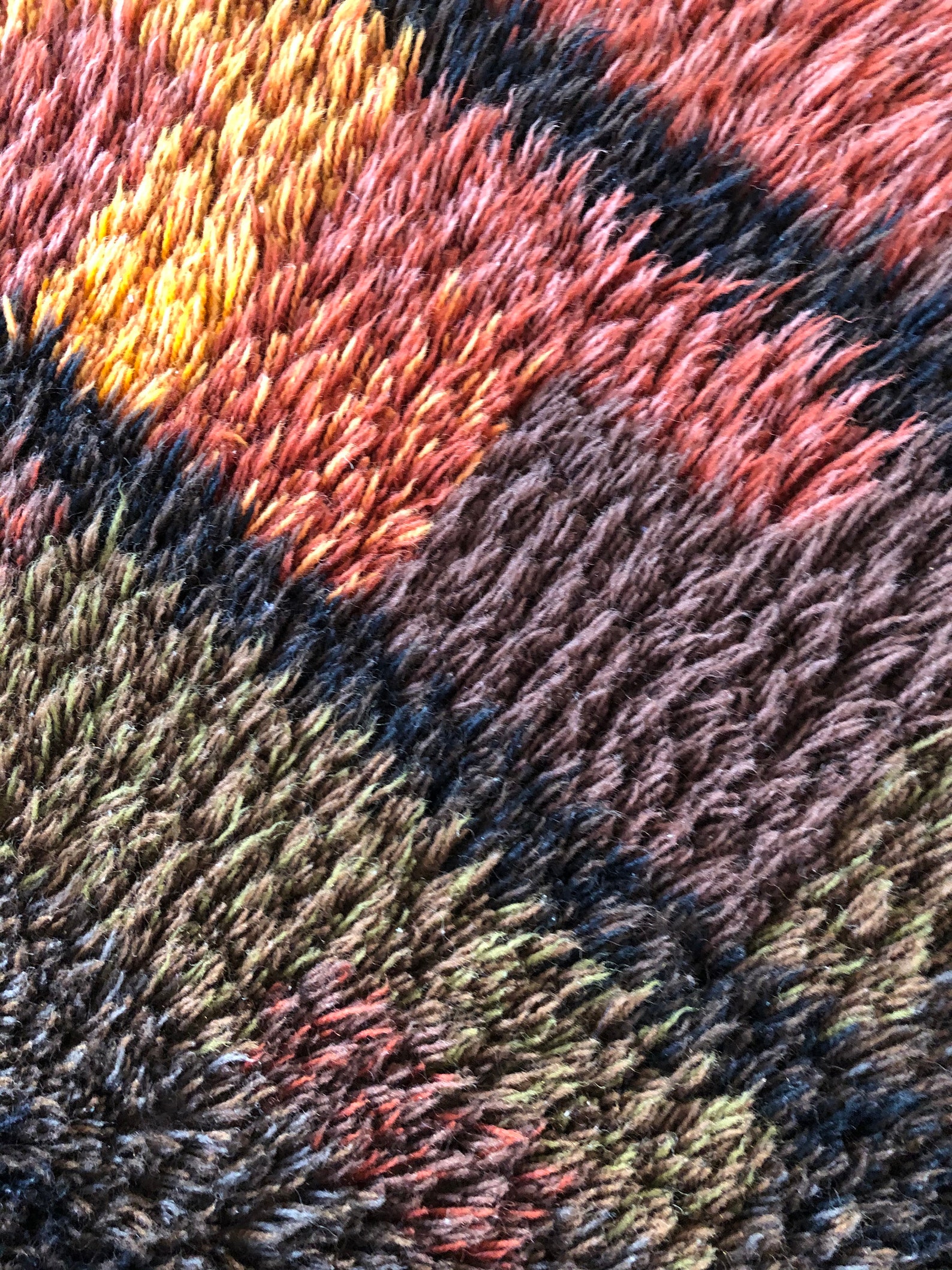 Rya shag rug 60s geometric modern design Sweden Birgitta | Etsy