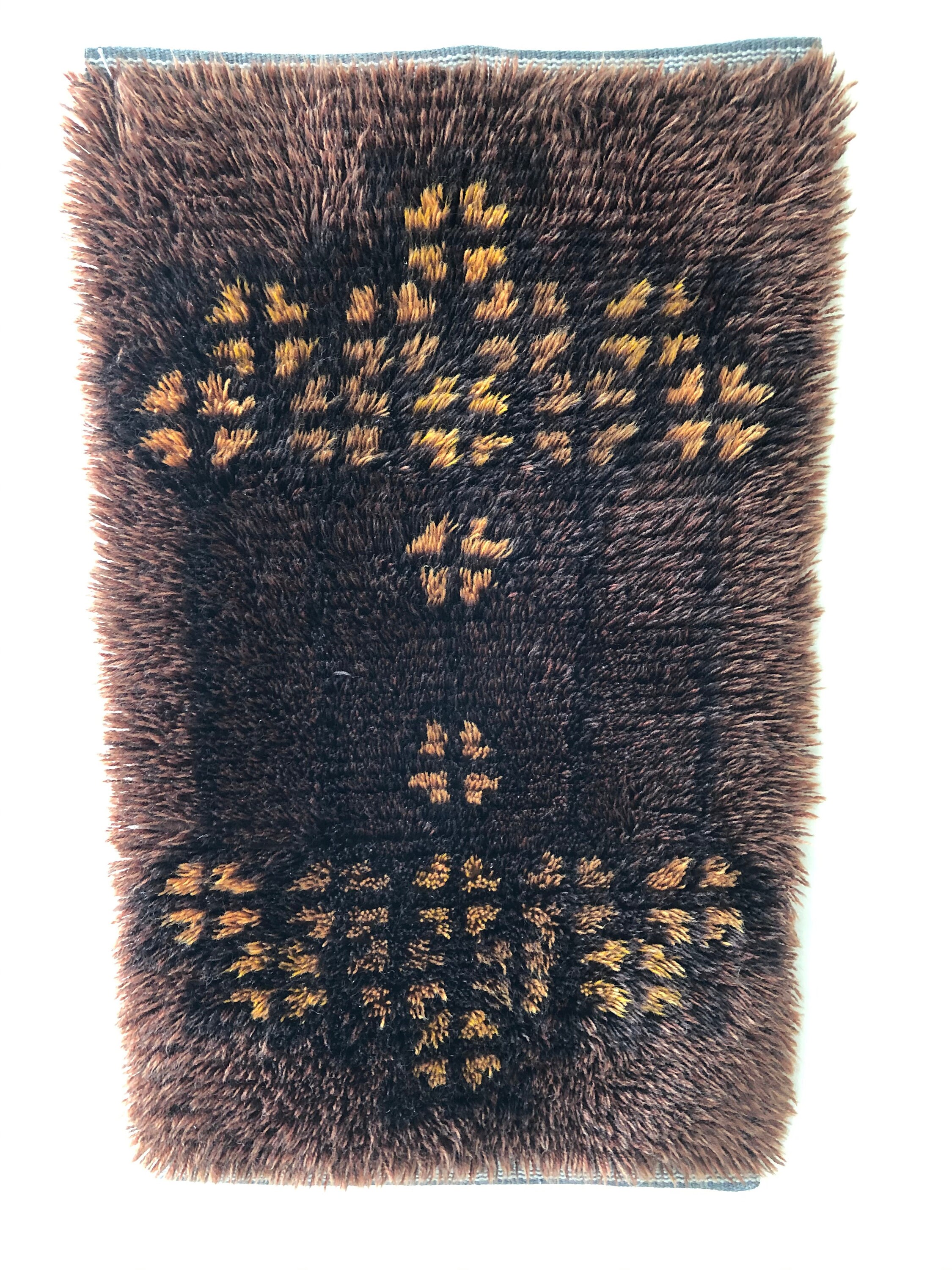 Rya Shag Rug 60s Geometric Modern Design Sweden | Etsy